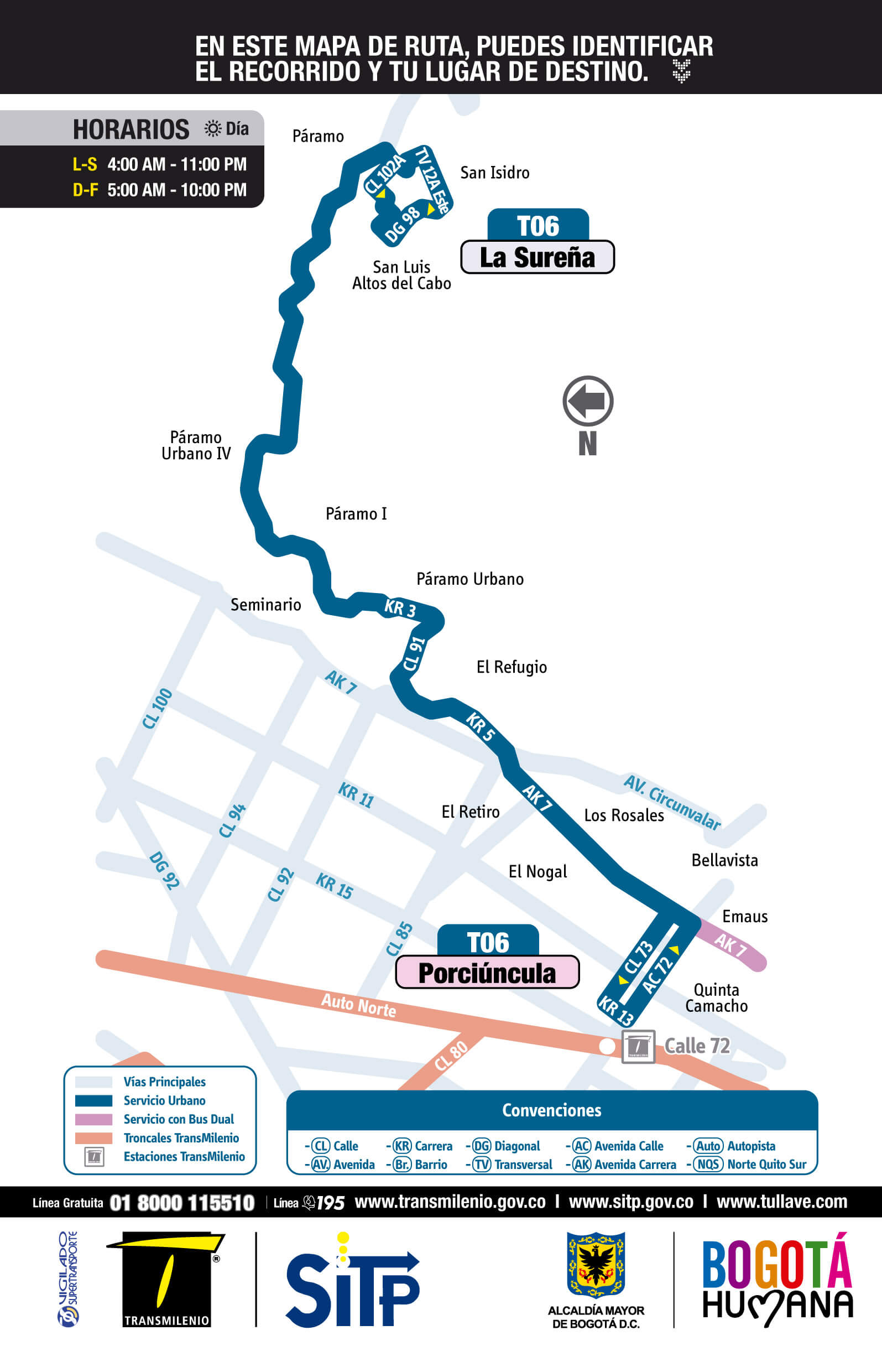 Ruta T06 SITP - Rutas Transmilenio y Rutas SITP de Bogotá